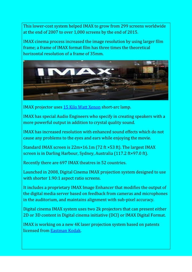 IMAX Screen Better Than A Regular Screen | PDF