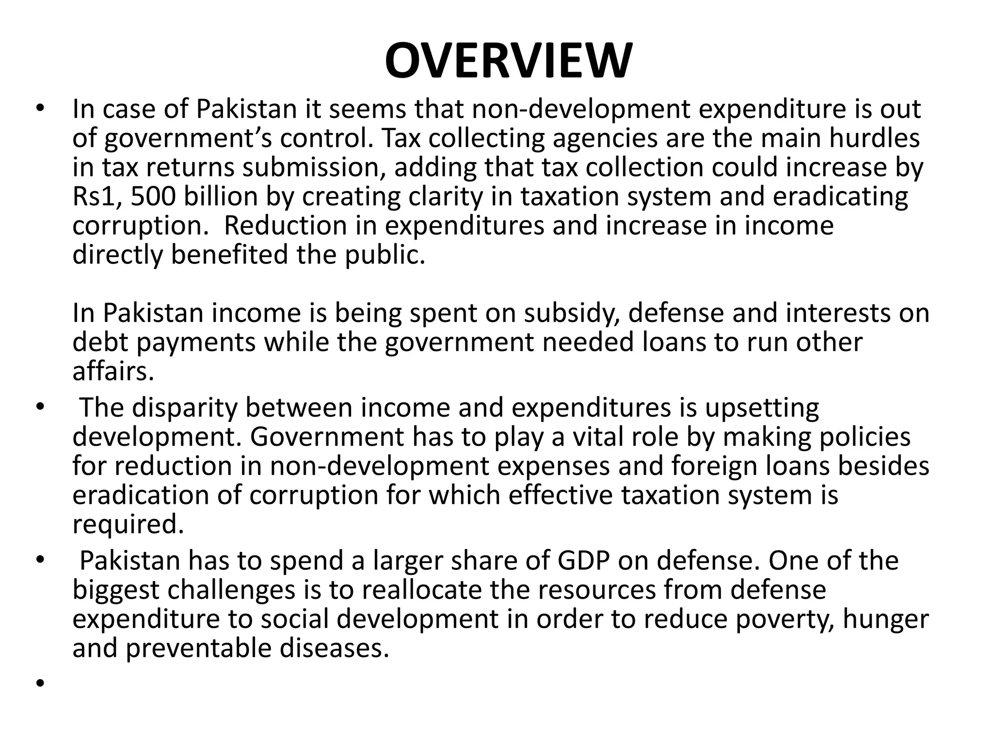 Imbalance between development and non development expenditure | PPTX