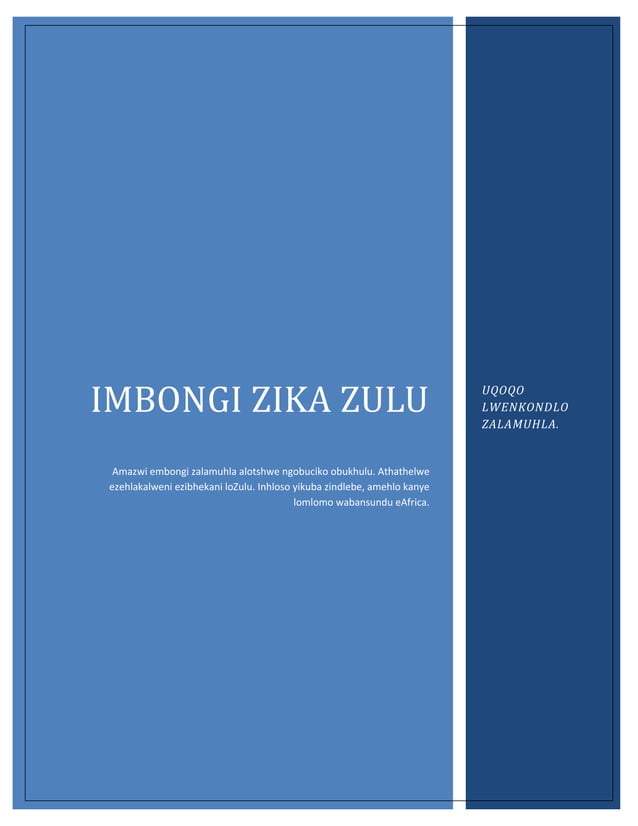 Imbongi zika zulu | PDF | Africa Travel | Travel Locations