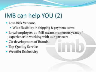 Imb sales presentation general | PPT