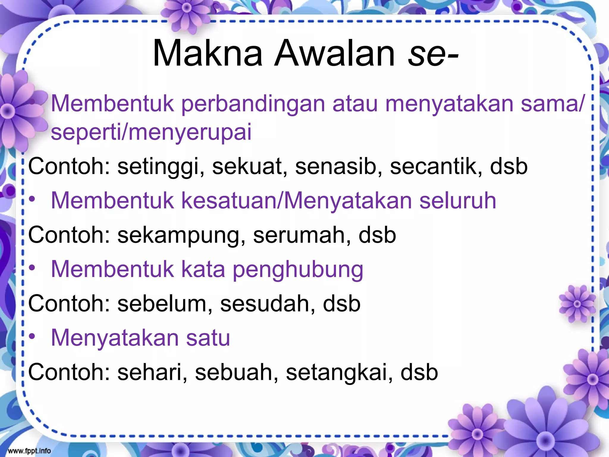 Imbuhan makna awalan | PPT