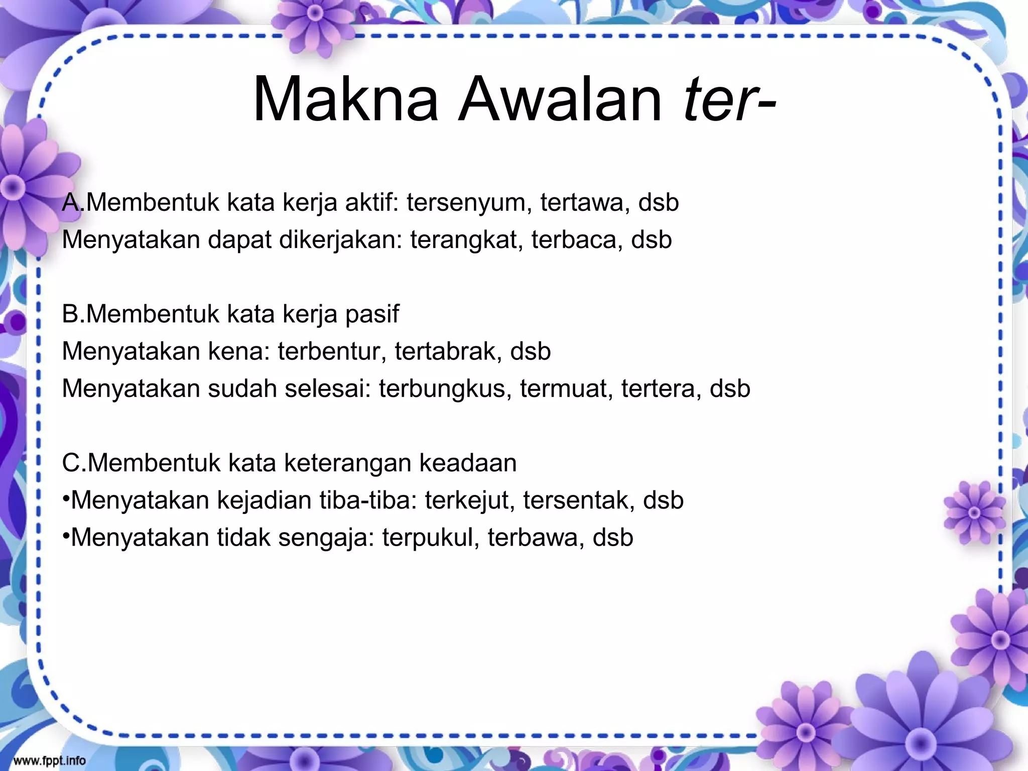 Imbuhan makna awalan | PPT