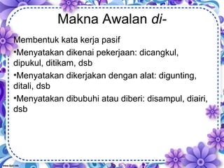 Imbuhan makna awalan | PPT