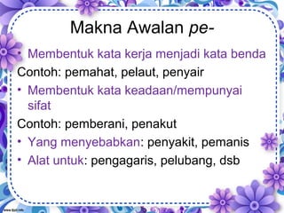 Imbuhan makna awalan | PPT