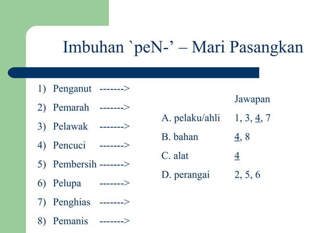 Imbuhan pe (edisi tambahan) | PPT
