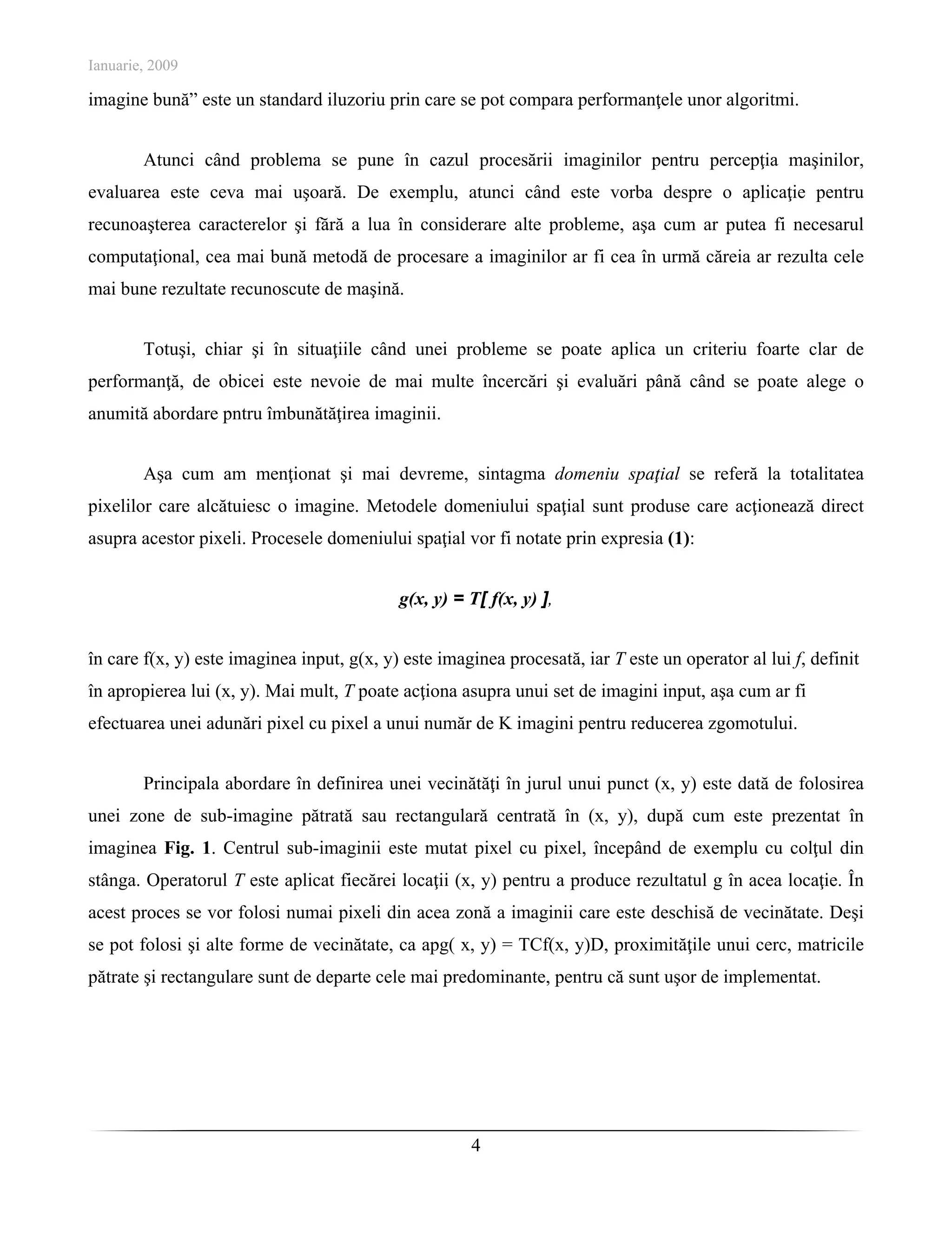 Imbunatatirea Imaginilor In Domeniul Spatial | PDF