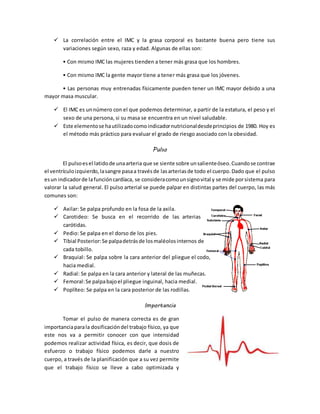 IMC, Pulso y Formula Karvonen | DOCX