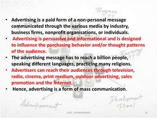 SYBCOM SEM III UNIT 1 INTRODUCTION TO ADVERTISING | PPTX