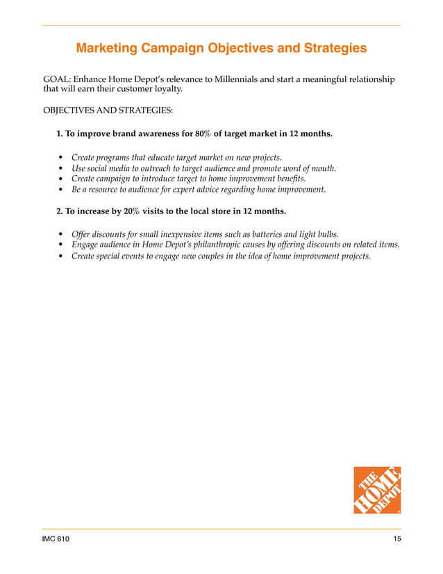 Marketing Plan Example - Home Depot | PDF | Retail Industry | Industries