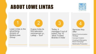 Integrated Marketing communication - Lowe Lintas | PPTX