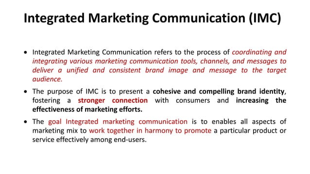 IMC 1.pptx- Marketing integrated communication | PPTX