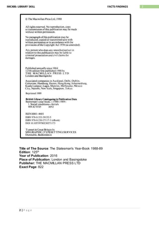 IMC 406: Assignment Facts Finding | DOCX | Food & Drink