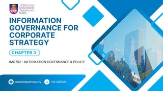 Information Governance for Corporate Strategy | PDF