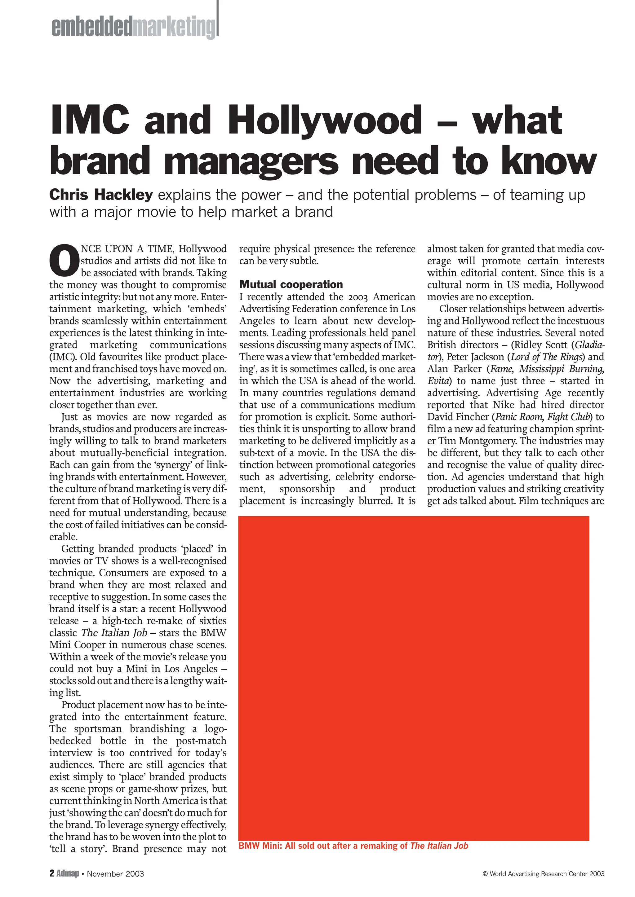 IMC And Hollywood What Brand Managers Need To Know | PDF