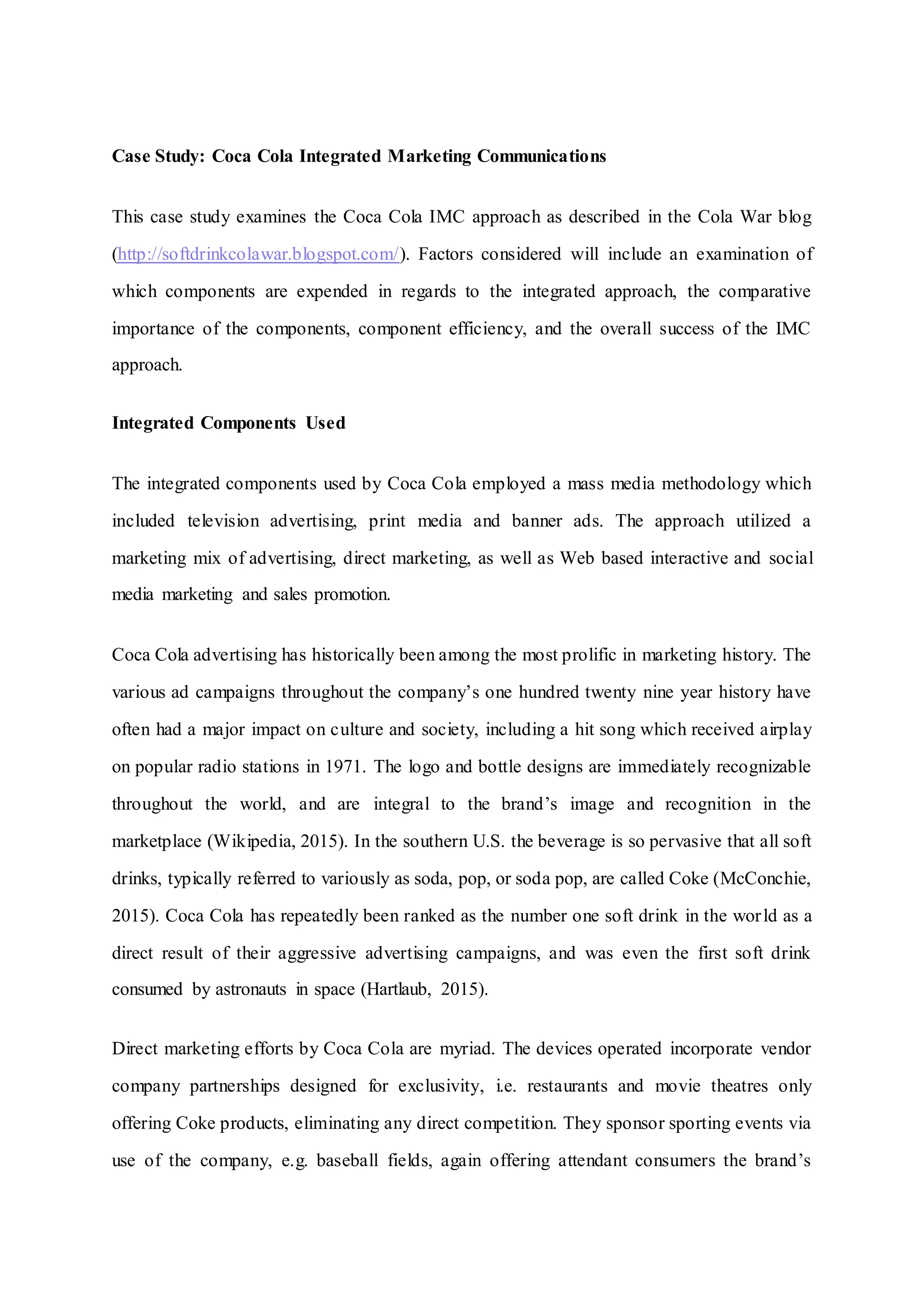 Imc case coca cola | PDF