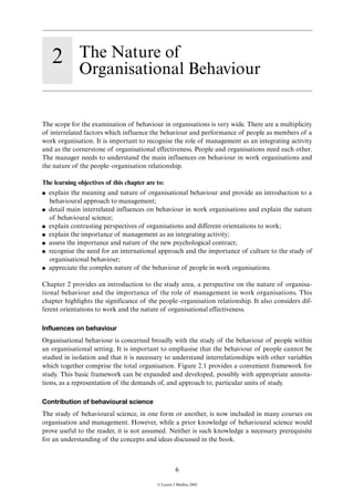 The Nature of Organizational Behaviour | PDF