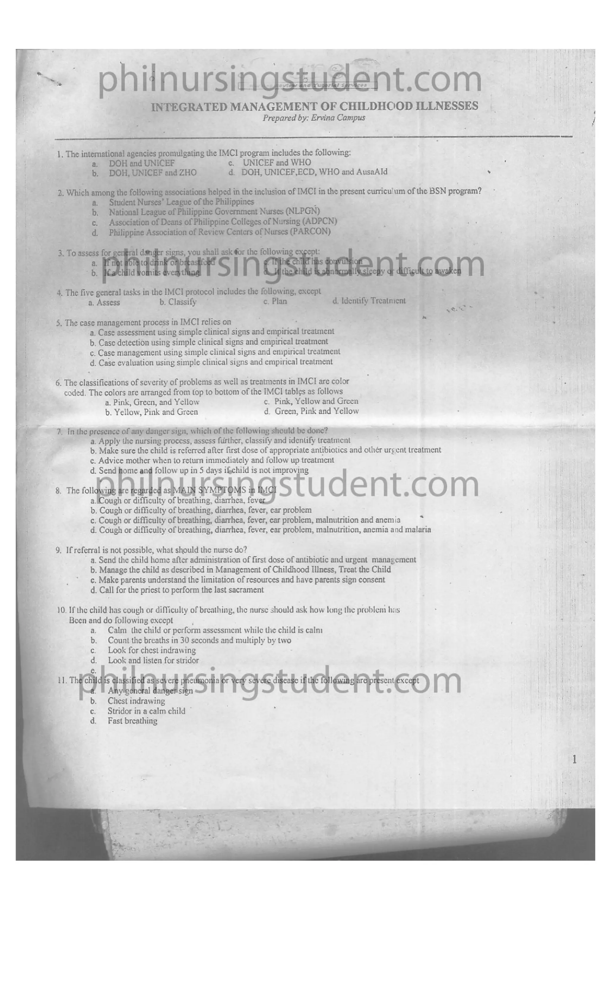 Imci philnursingstudent-com | PDF