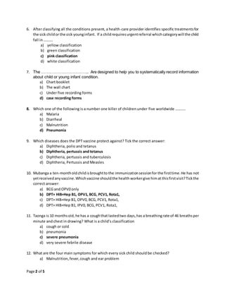 Imci answer key | DOCX