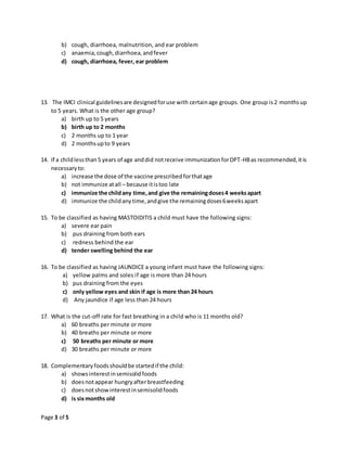 Imci answer key | DOCX