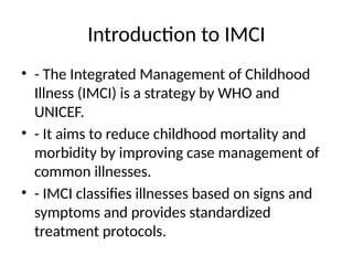 IMCI_Classification_ Intergrated management of child | PPTX