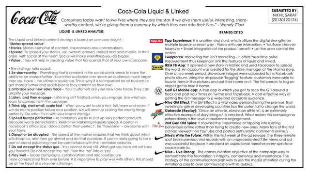 Coca Cola - Liquid & Linked Summary | PPT