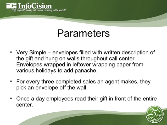 InfoCision Mystery Envelope Contest | PPT