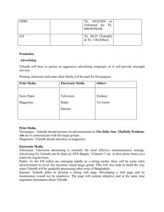 IMC Plan on Teletalk | PDF
