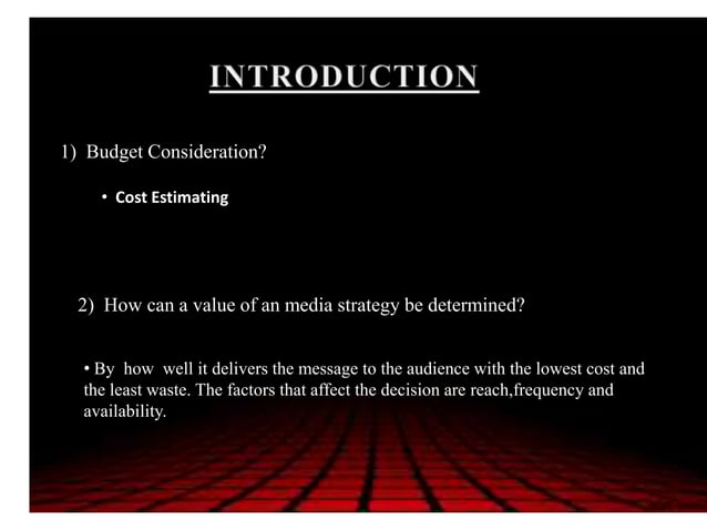 budget consideration | PPT