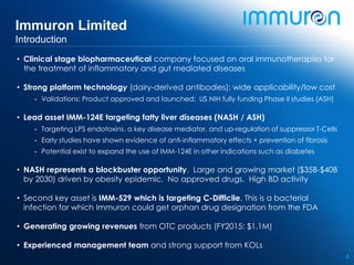 Immuron (ASX: IMC) Investor Presentation | PPT