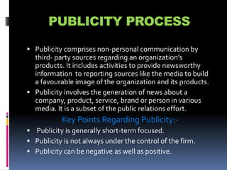 project on Publicity process | PPTX