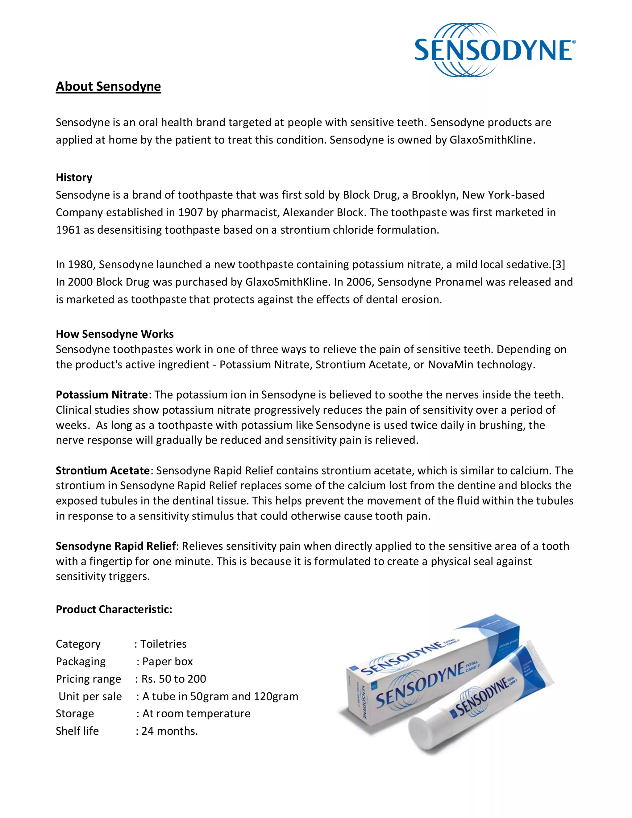 Imc sensodyne toothpaste vishal k_140914 | PDF