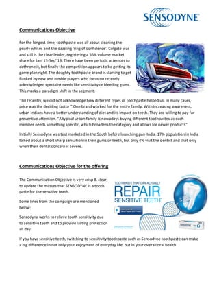 Imc sensodyne toothpaste vishal k_140914 | PDF