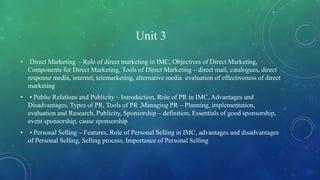 Imc unit 3 | PPTX | Advertising Industry | Industries