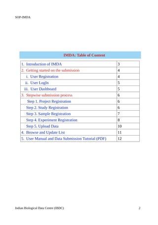 Indian Metabolome Data Archive (IMDA) SOP | PDF