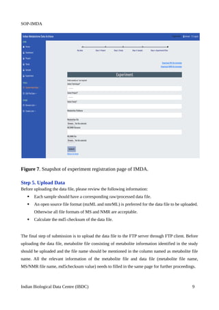 Indian Metabolome Data Archive (IMDA) SOP | PDF