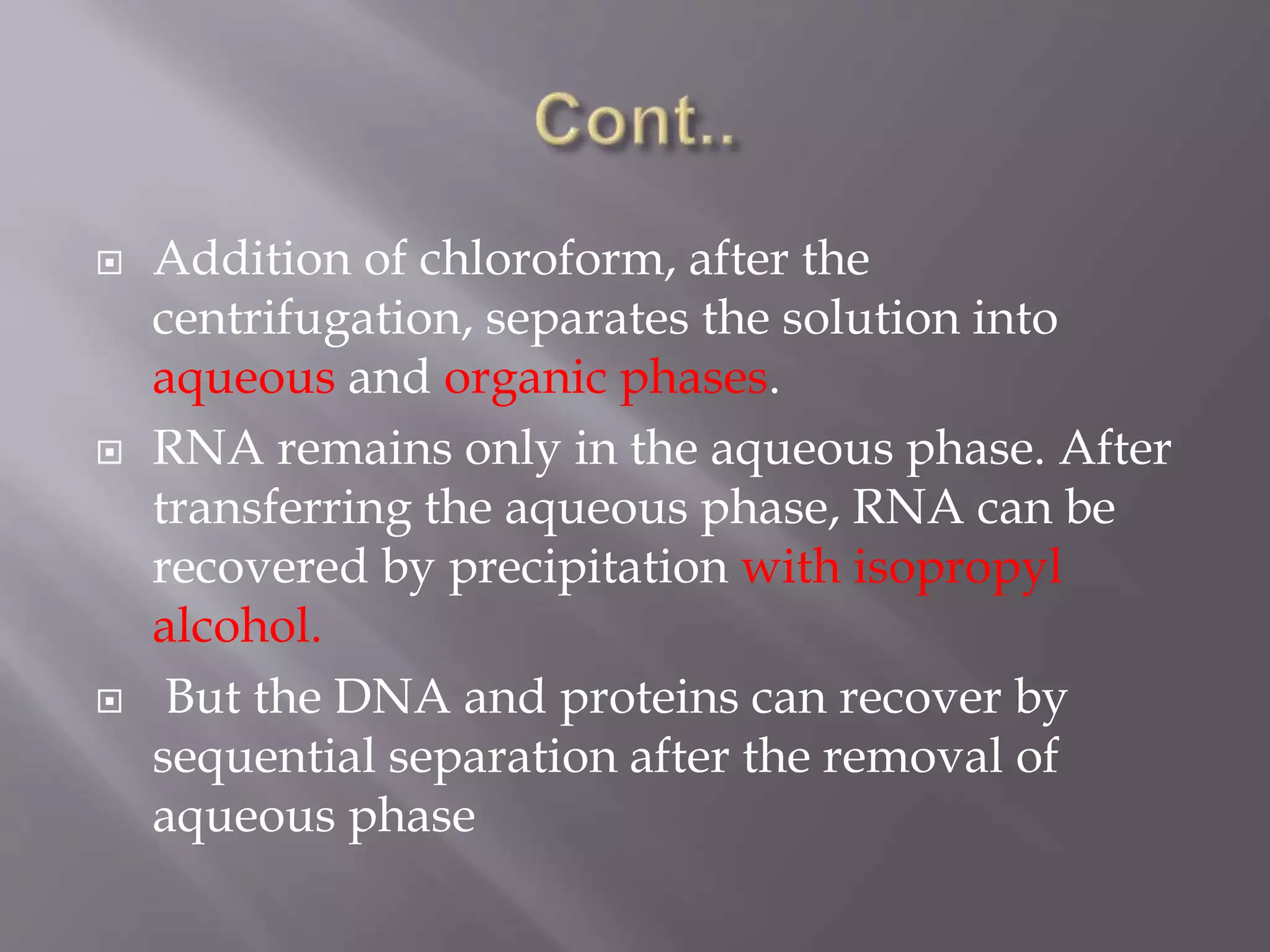 RNA ISOLATION AND cDNA PREPARATION | PPTX
