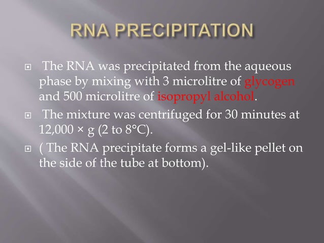 RNA ISOLATION AND cDNA PREPARATION | PPTX