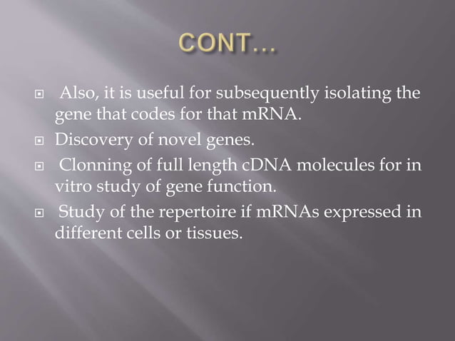 RNA ISOLATION AND cDNA PREPARATION | PPTX
