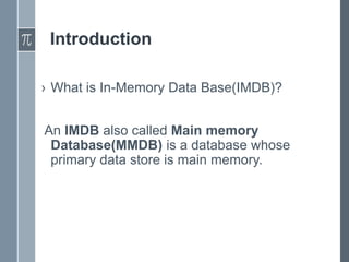 In-Memory DataBase | PPTX