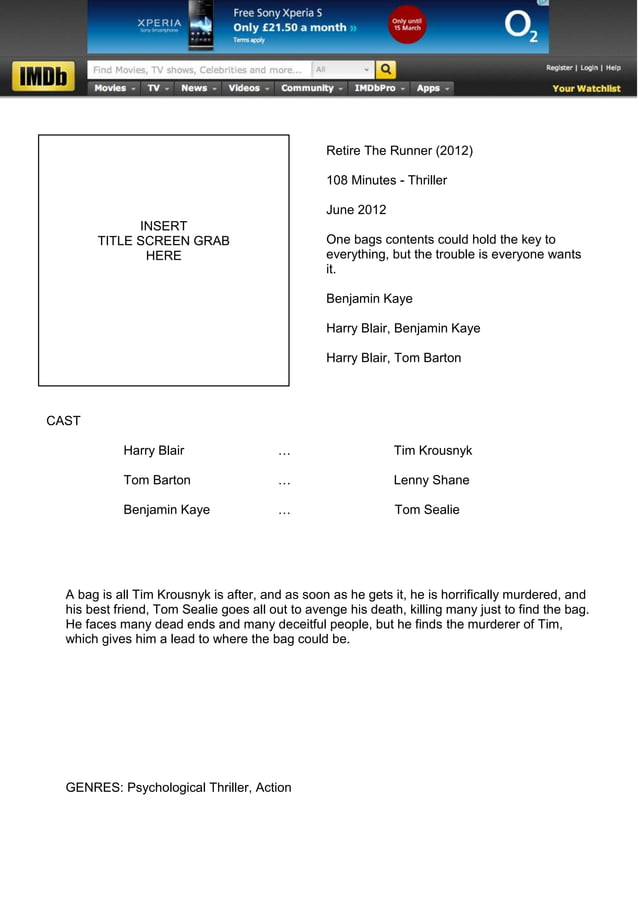 Imdb template | DOCX