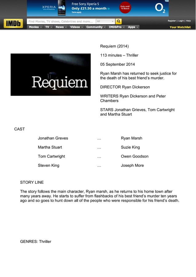 Imdb thriller review | DOCX