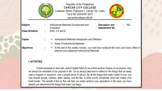 Instructional Materials Development Evaluation Ppt 1 Pptx