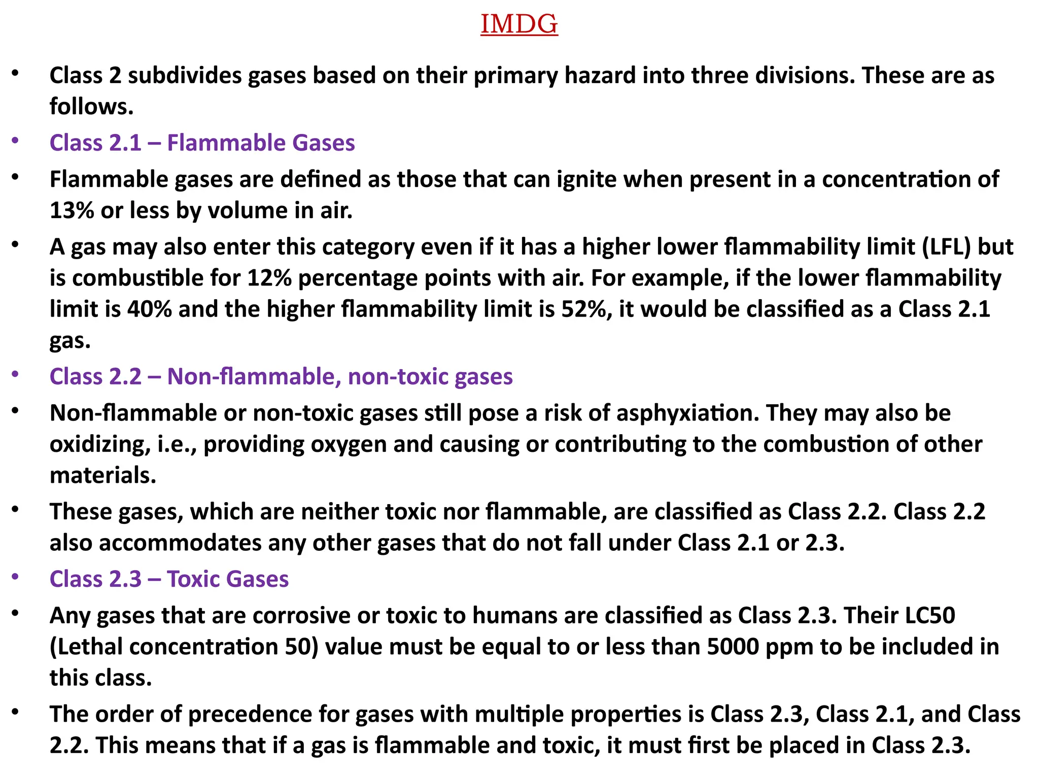 IMDG Code various classes intrduction.pptx