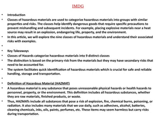 IMDG Code various classes intrduction.pptx