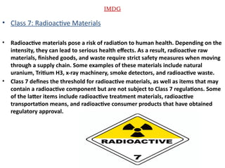 IMDG Code various classes intrduction.pptx