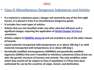 IMDG Code various classes intrduction.pptx