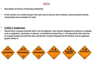IMDG Code various classes intrduction.pptx