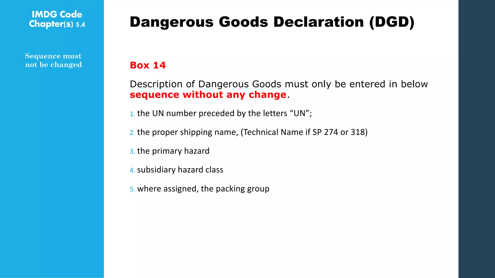 IMDG CODE Consignment Procedure | PDF