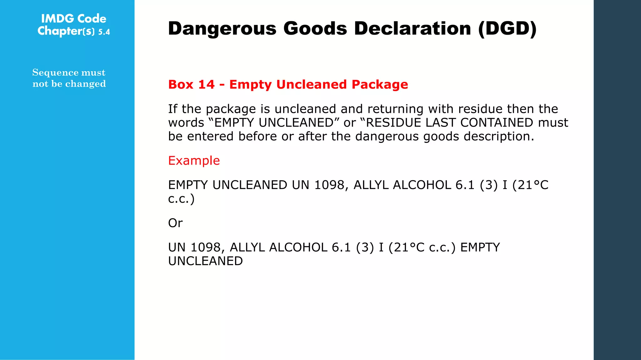IMDG CODE Consignment Procedure | PDF
