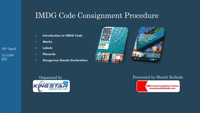 IMDG CODE Consignment Procedure | PPT